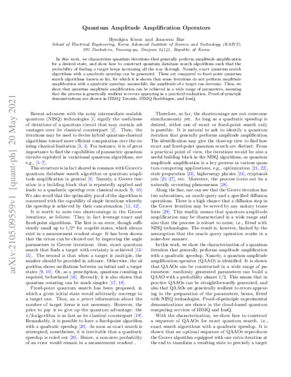 (PDF) Quantum amplitude-amplification operators