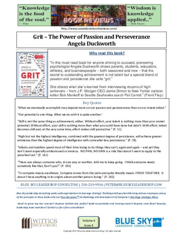 (PDF) Grit: The Power of Passion and Perseverance