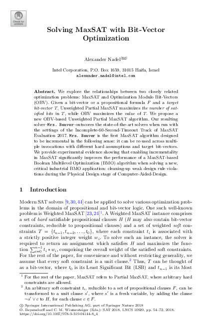 (PDF) Solving MaxSAT with Bit-Vector Optimization