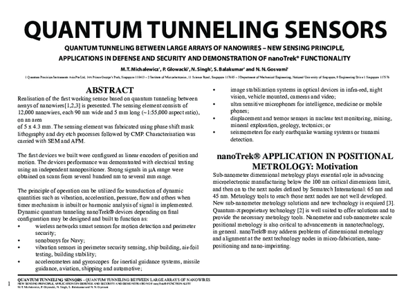 (PDF) Quantum Tunneling Sensors