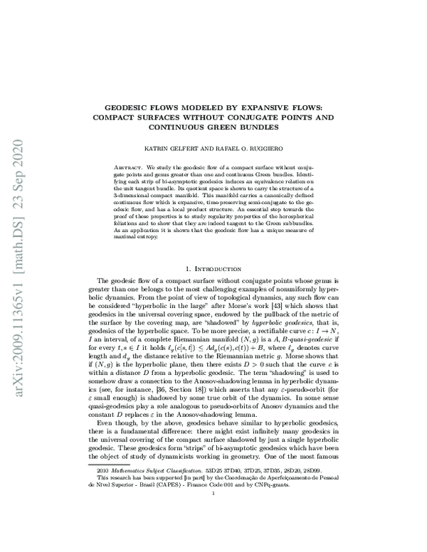 Pdf Geodesic Flows Modeled By Expansive Flows Compact Surfaces