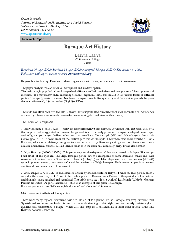 (PDF) Baroque Art History