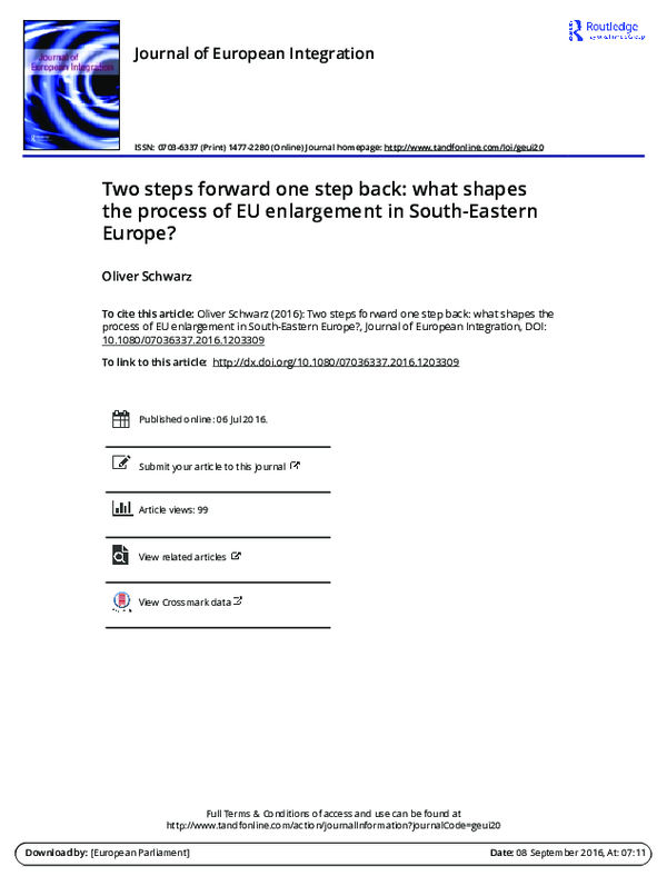 (PDF) Two steps forward one step back: what shapes the process of EU ...