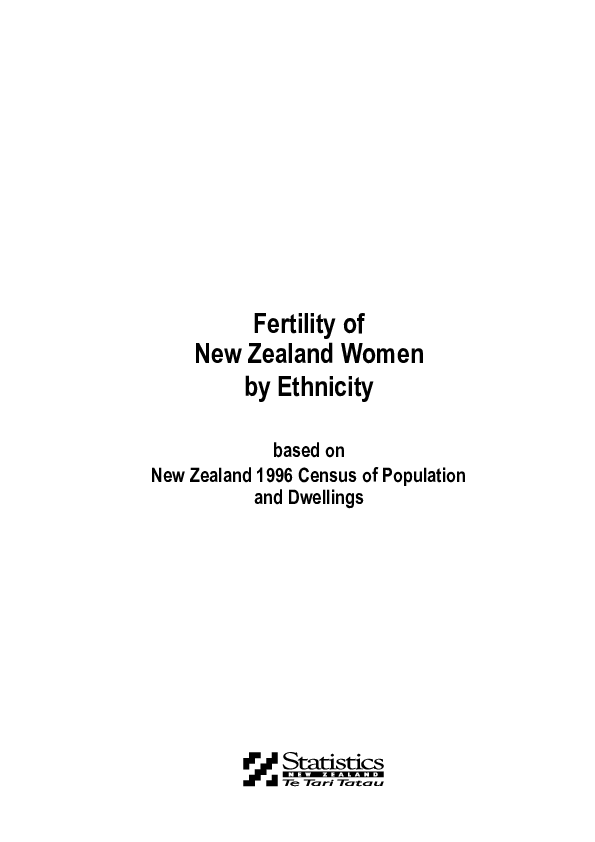 (PDF) Fertility of New Zealand Women by Ethnicity: Based on New Zealand ...
