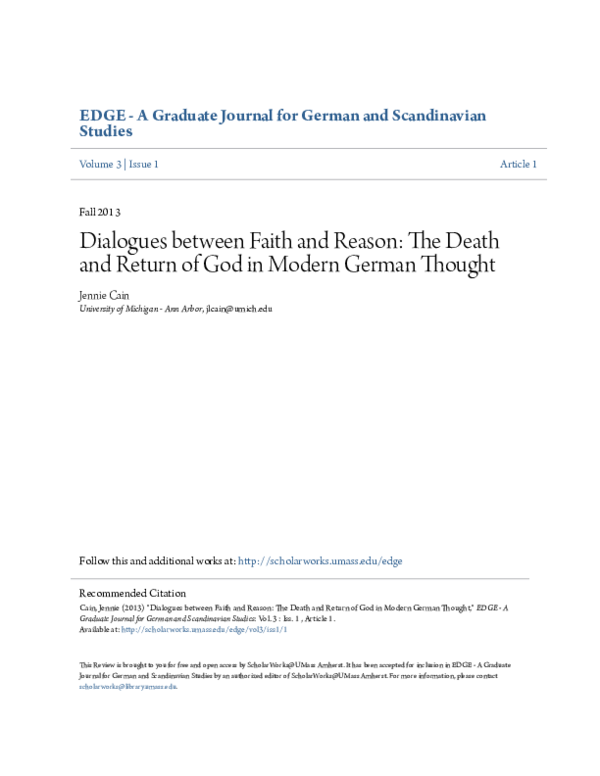 (PDF) Dialogues between Faith and Reason