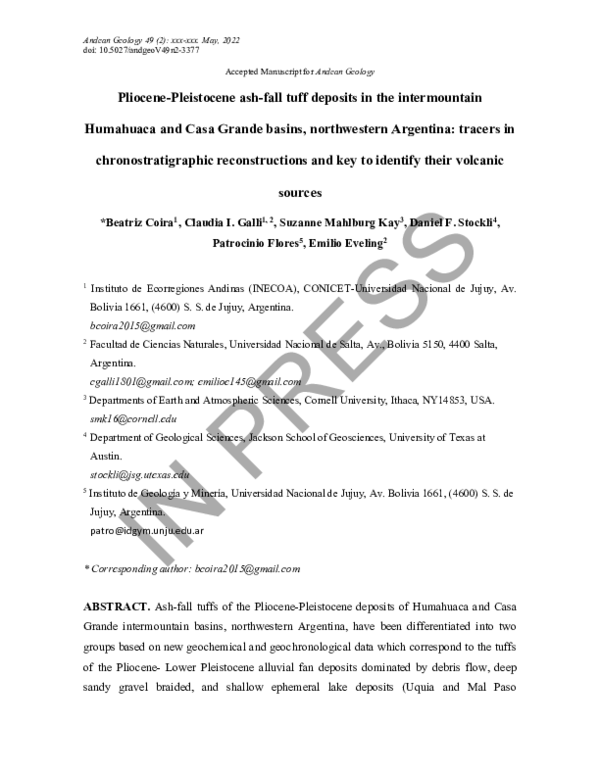 (PDF) Pliocene-Pleistocene ash-fall tuff deposits in the intermountain ...