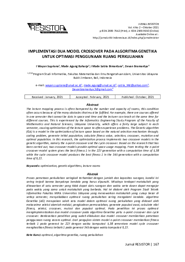 (PDF) Implementasi Dua Model Crossover Pada Algoritma Genetika Untuk Optimasi Penggunaan Ruang ...