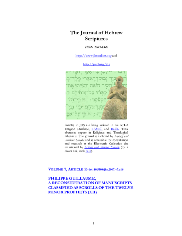 (PDF) A Reconsideration of Manuscripts Classified as Scrolls of the ...