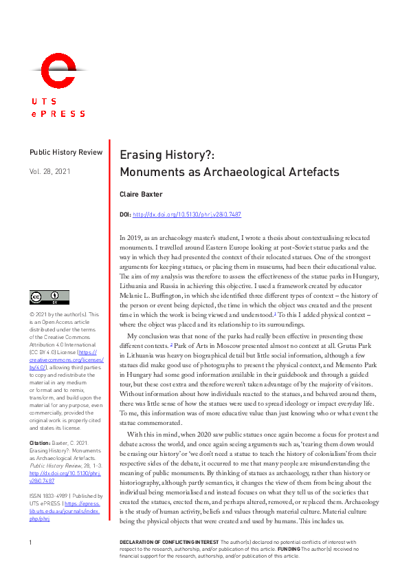 (PDF) Erasing History?