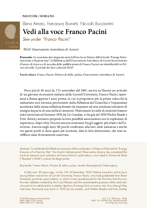 (PDF) See under “Franco Pacini”