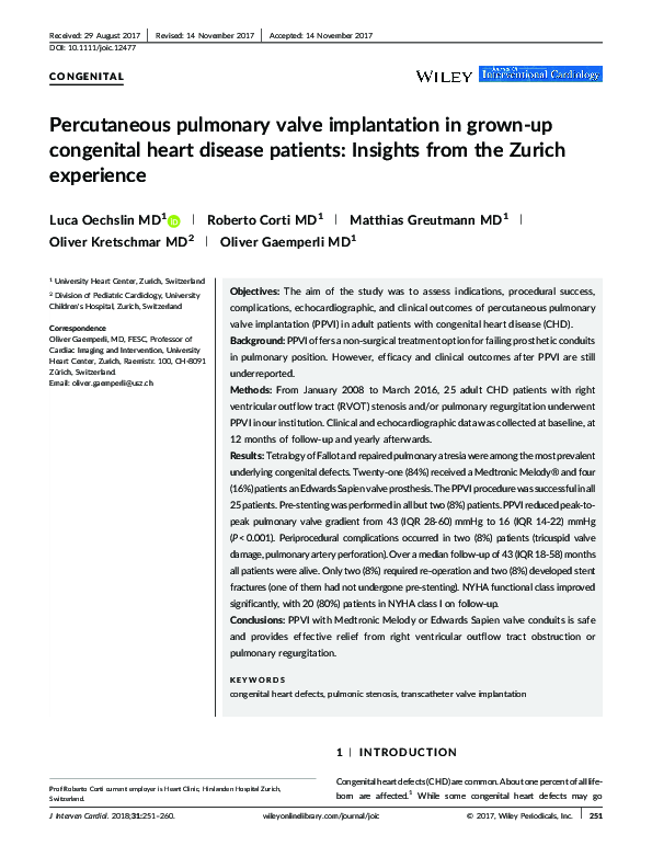 (PDF) Percutaneous pulmonary valve implantation in the native right ...