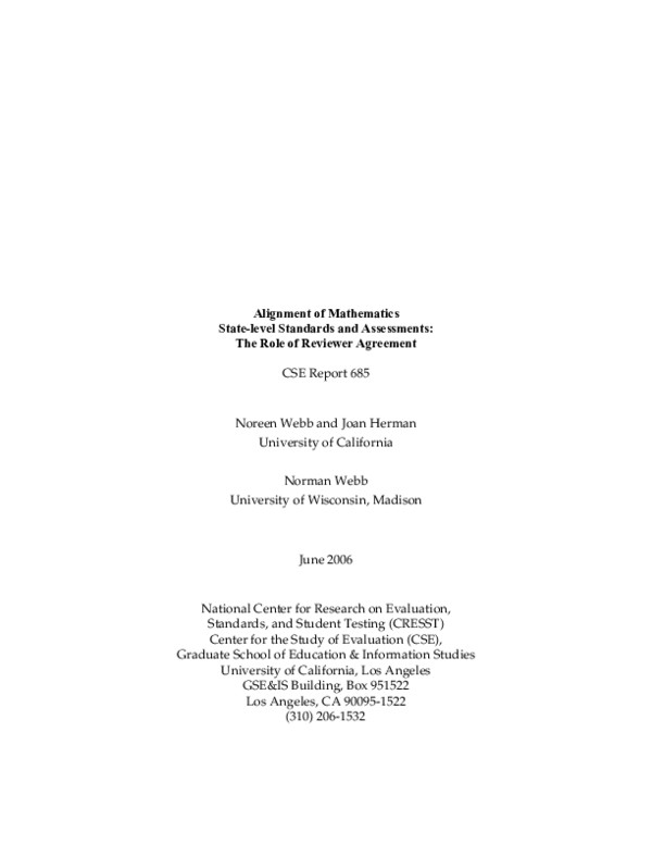 (PDF) Alignment of Mathematics State-Level Standards and Assessments ...