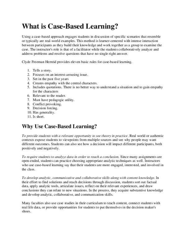 (PDF) Case-Based Learning