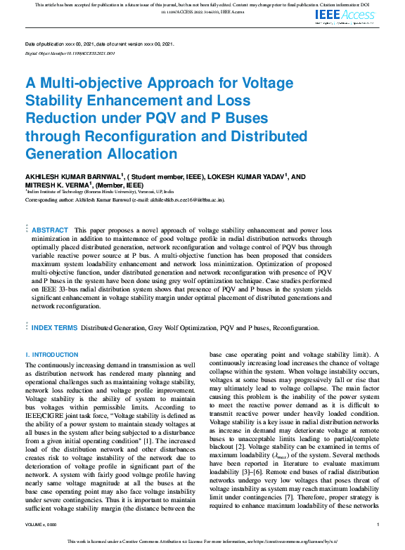 (PDF) A Multi-Objective Approach for Voltage Stability Enhancement and ...