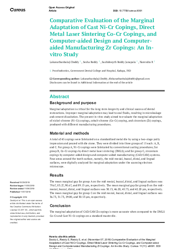 (PDF) Comparative evaluation of marginal adaptation between ...