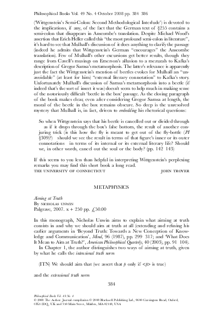 (PDF) Aiming at Truth - By Nicholas Unwin