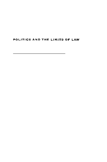 (PDF) Politics and the Limits of Law