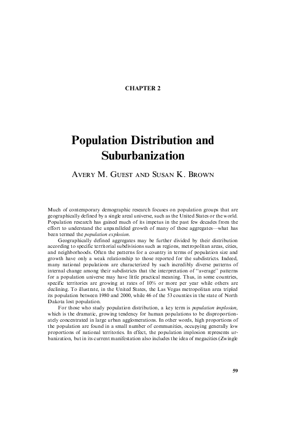 (PDF) Population Distribution and Suburbanization
