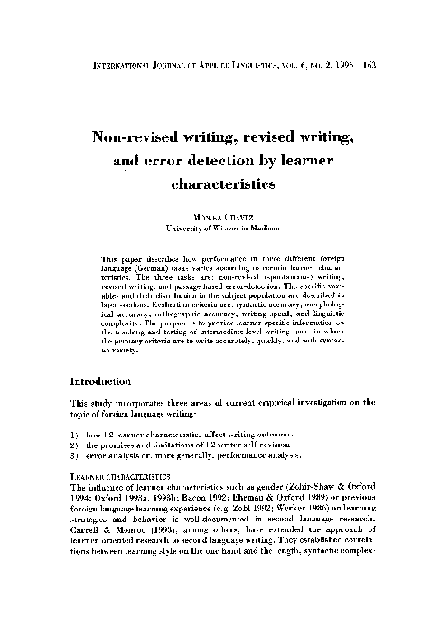 Pdf Non Revised Writing Revised Writing And Error Detection By