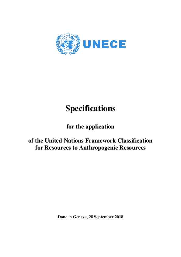 (PDF) Specifications for the application of the United Nations Framework Classification for ...