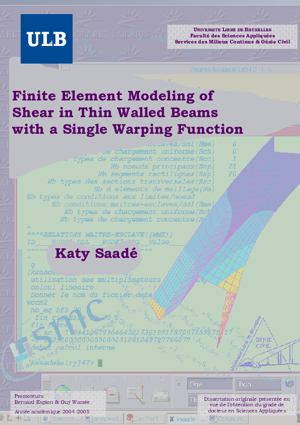 Pdf Finite Element Modeling Of Shear In Thin Walled Beams With A