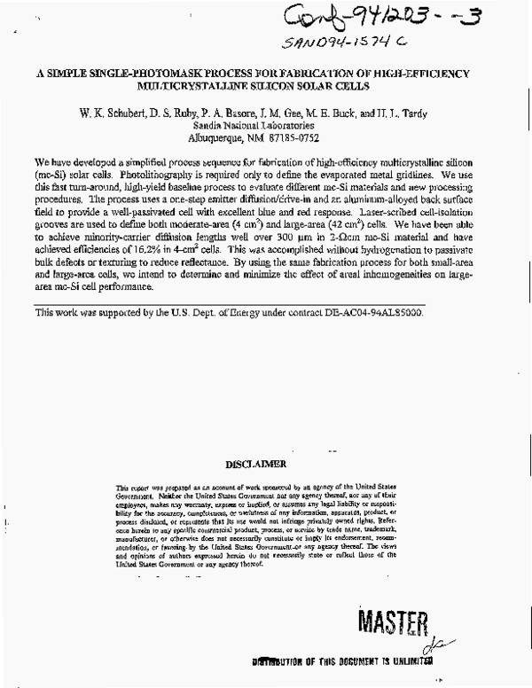 (PDF) A simple single photomask process for fabrication of high ...
