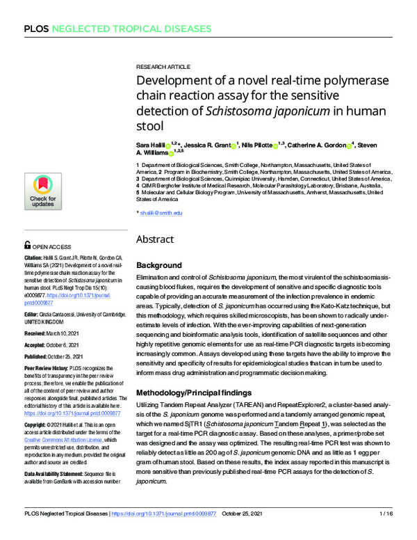 (PDF) Development of a novel real-time polymerase chain reaction assay for the sensitive ...