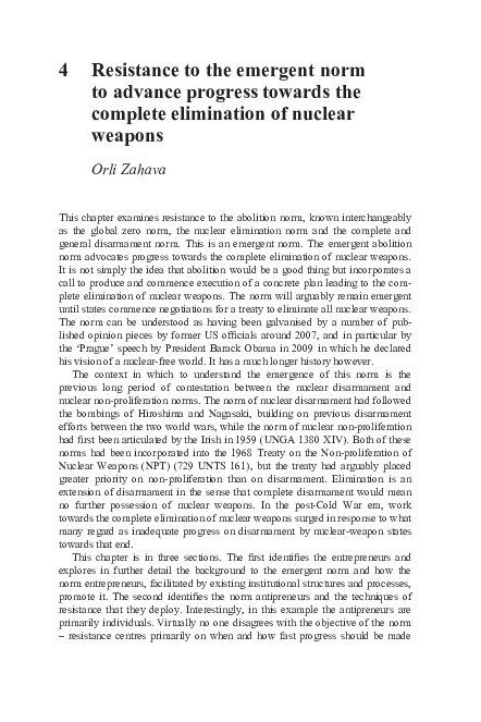 (PDF) Resistance to the emergent norm to advance progress towards the ...