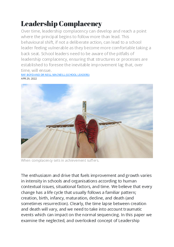 (PDF) Leadership Complacency
