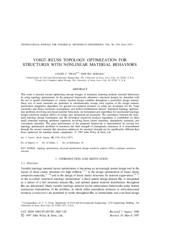 (PDF) Voigt-Reuss topology optimization for structures with nonlinear material behaviors