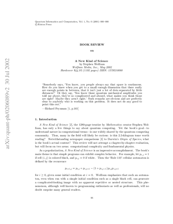 (PDF) A New Kind of Science