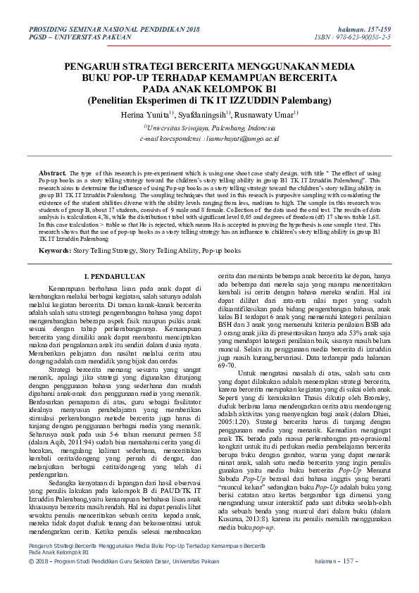 (PDF) PENGARUH STRATEGI BERCERITA MENGGUNAKAN MEDIA BUKU POP-UP ...