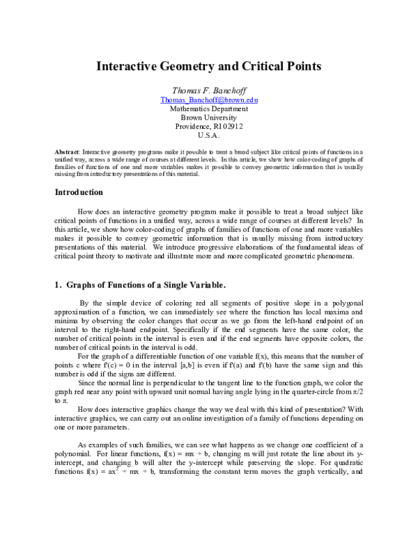 (PDF) Color-Coding for Critical Points in Geometry