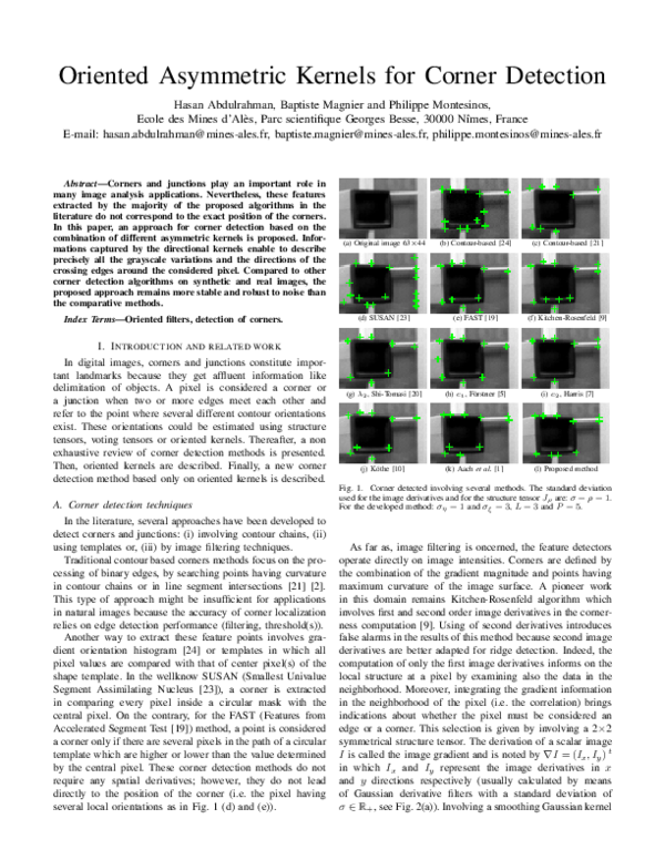 (PDF) Oriented asymmetric kernels for corner detection