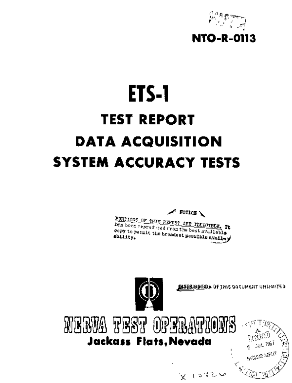 (PDF) Test report: ETS-1 data acquisition system accuracy tests