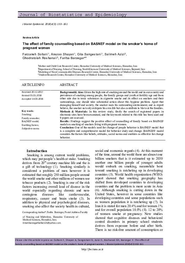 (PDF) The effect of family counselling based on BASNEF model on the ...