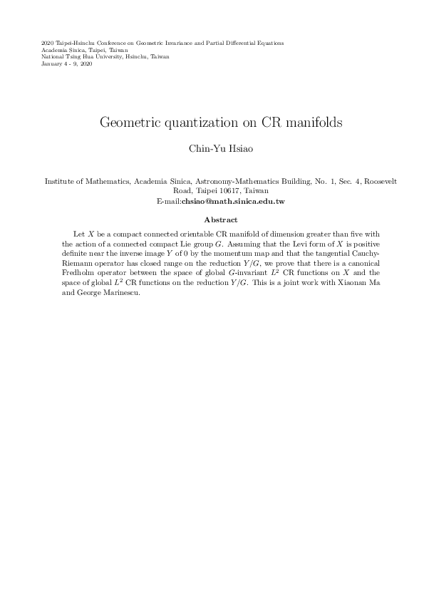 Geometric quantization on CR manifolds