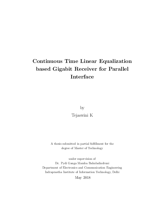 (PDF) Continuous time linear equalization based gigabit receiver for ...