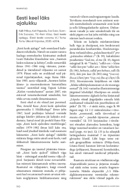 (PDF) Eesti keel läks ajalukku