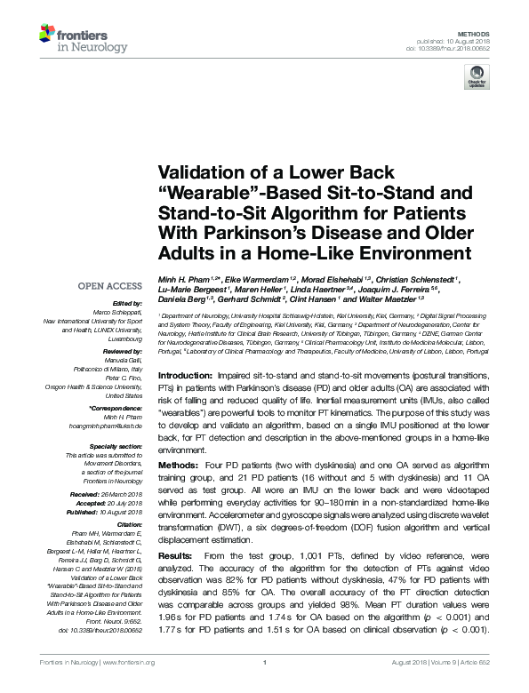 (PDF) Validation of a Lower Back "Wearable"-Based Sit-to-Stand and ...