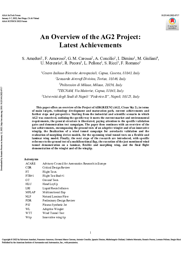 Pdf An Overview Of The Ag2 Project Latest Achievements