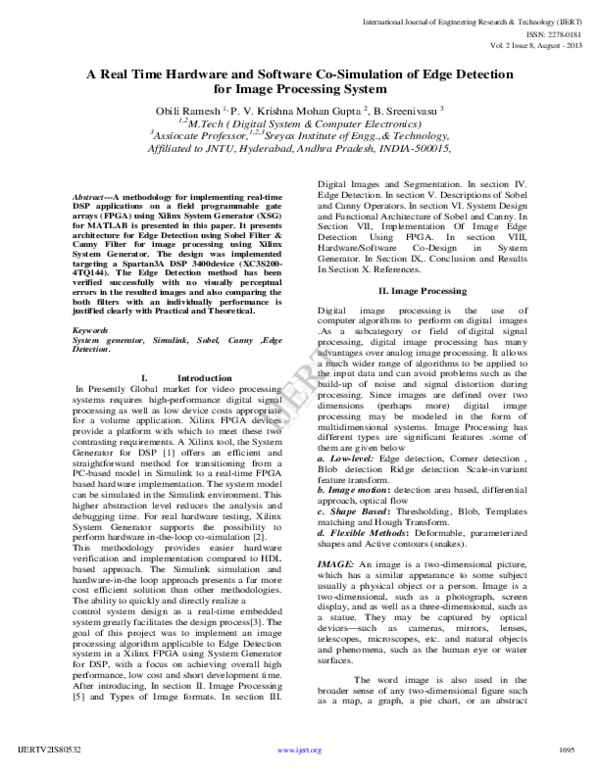Pdf Real Time Edge Detection Co Simulation Using Fpga And Xsg 2742