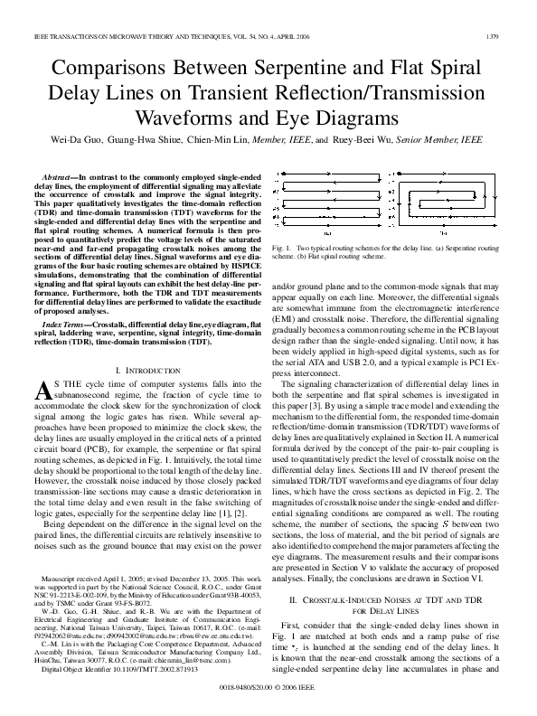 (PDF) Comparisons between serpentine and flat spiral delay lines on ...