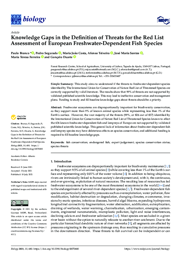 (PDF) Knowledge Gaps in the Definition of Threats for the Red List ...