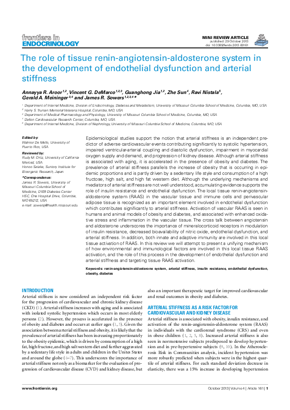 (PDF) The role of tissue Renin-Angiotensin-aldosterone system in the ...
