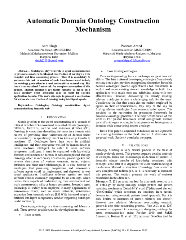 (PDF) Automatic domain ontology construction mechanism