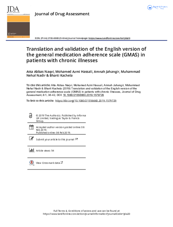 (PDF) Translation and validation of the English version of the general ...