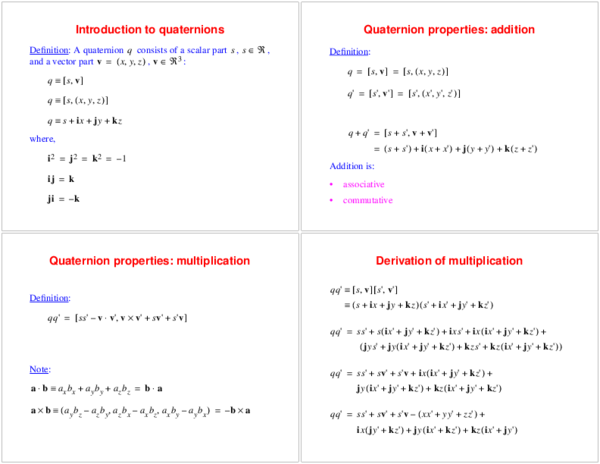 (PDF) An Introduction to Quaternions