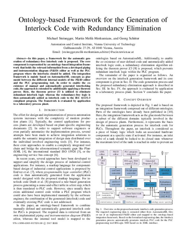 (PDF) Ontology-based framework for the generation of interlock code with redundancy elimination