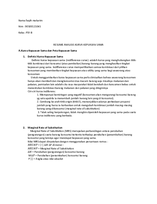 (DOC) Nama:faqih makarim Nim :90500121045 Kelas :PSY-B RESUME ANALISIS KURVA KEPUASAN SAMA
